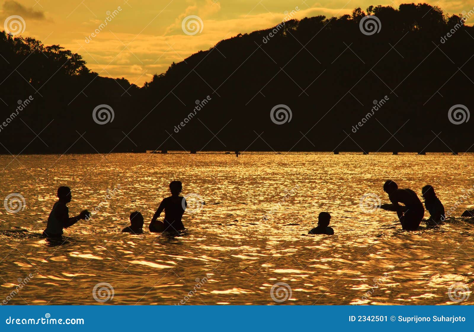 Sunset fun stock image. Image of tourists, playful, nature - 2342501