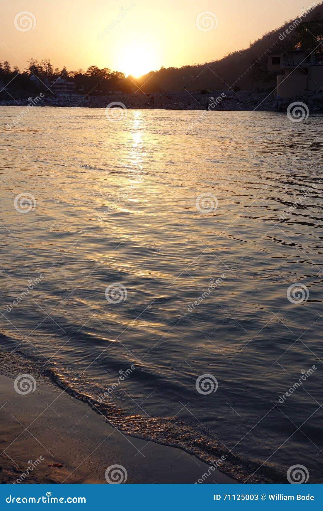 Sunset on the Ganges in Rishikesh Stock Image - Image of north, clean ...