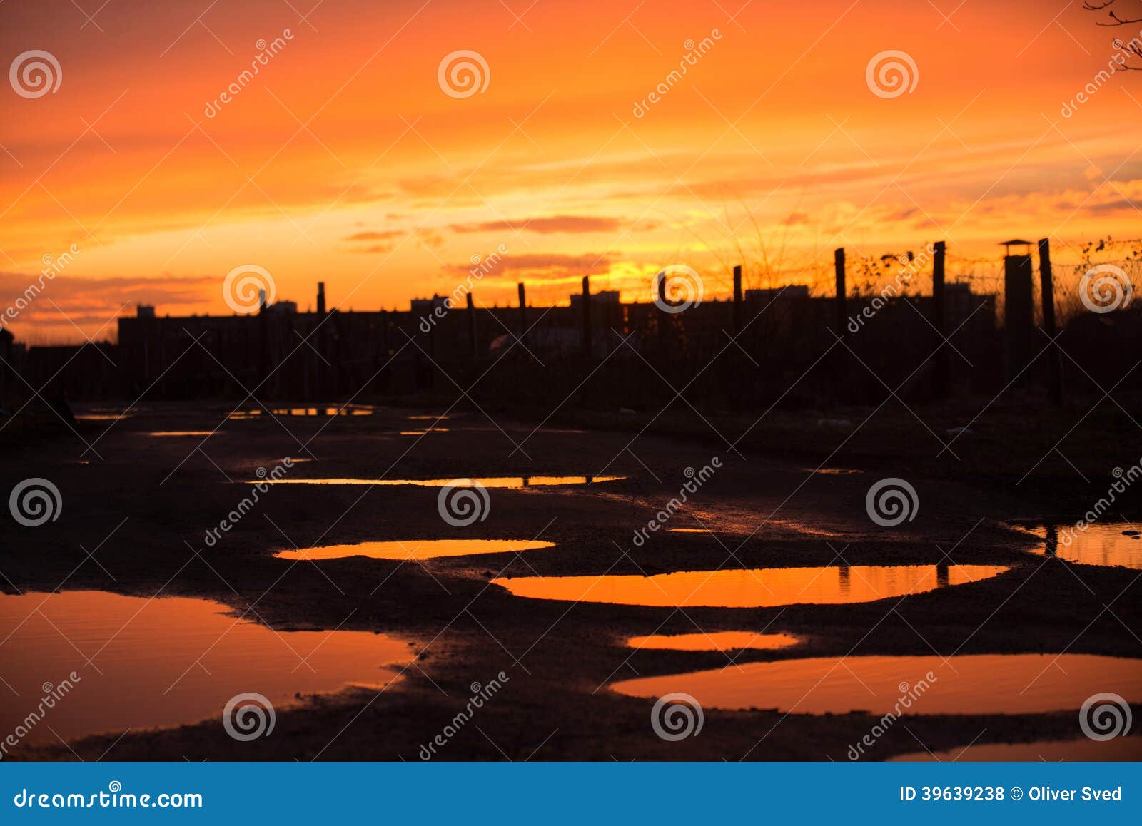 Sunset in the ghetto stock photo. Image of black, reflection - 39639238