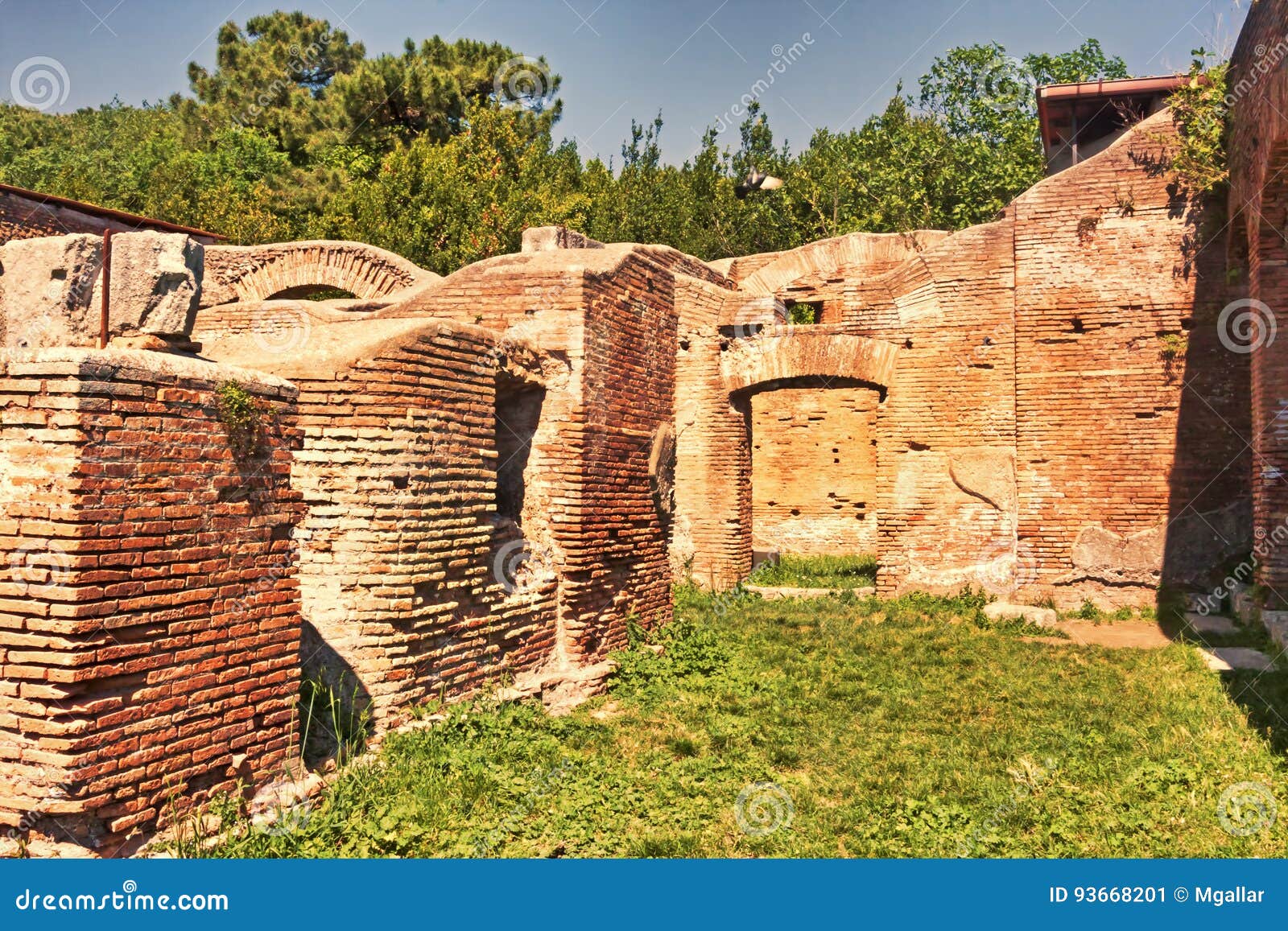 Sunset Glimpse in the Archaeological Site of Ostia Antica - Rome Stock ...