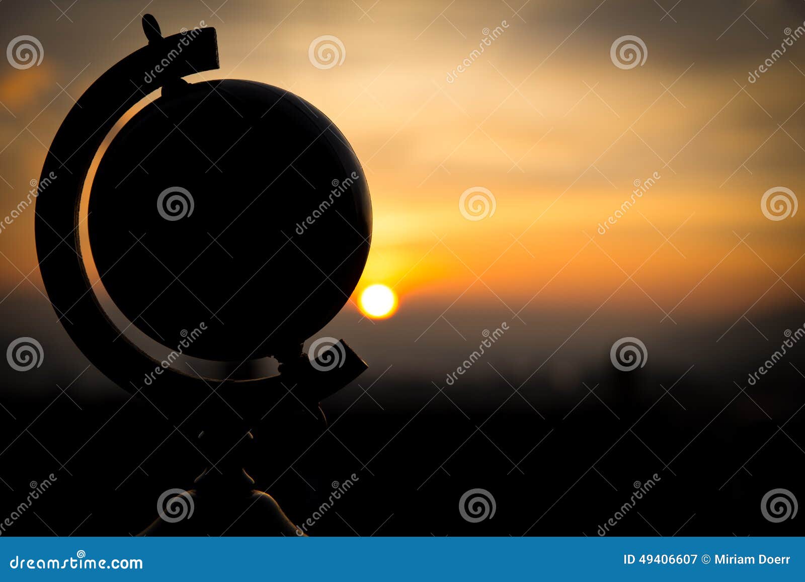 Sunset With A Globe Concept Travel Stock Image - Image of flight, earth ...