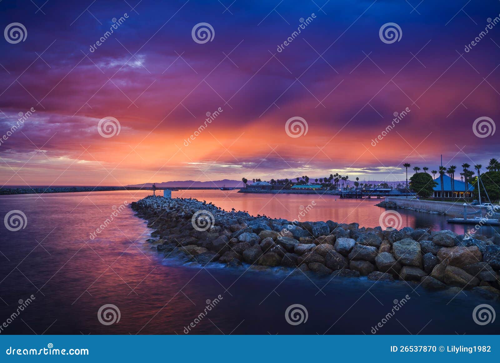Sunset Glow Inside Warehouse With Rows Of Boxes. Stock Image ...
