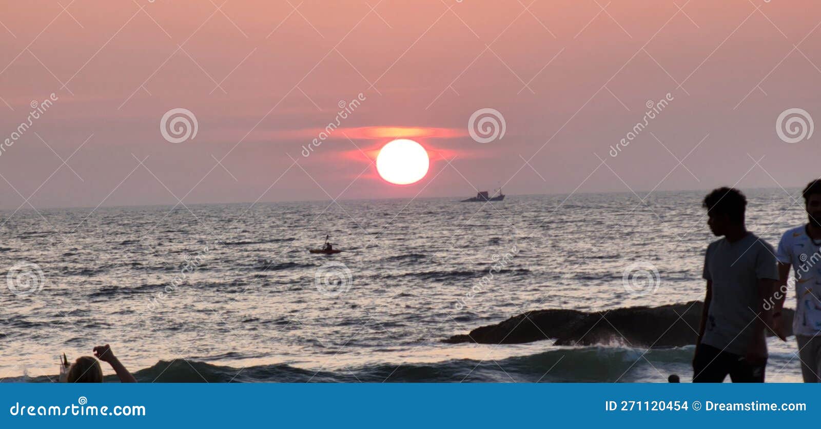 Sunset in Goa beach stock photo. Image of ocean, beach - 271120454
