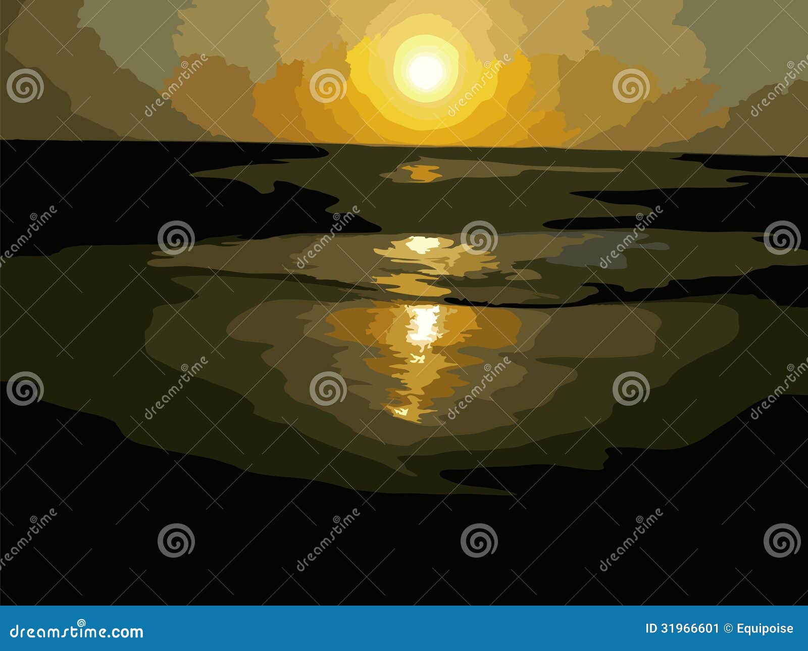 Sunset in goa stock vector. Illustration of ocean, travel - 31966601