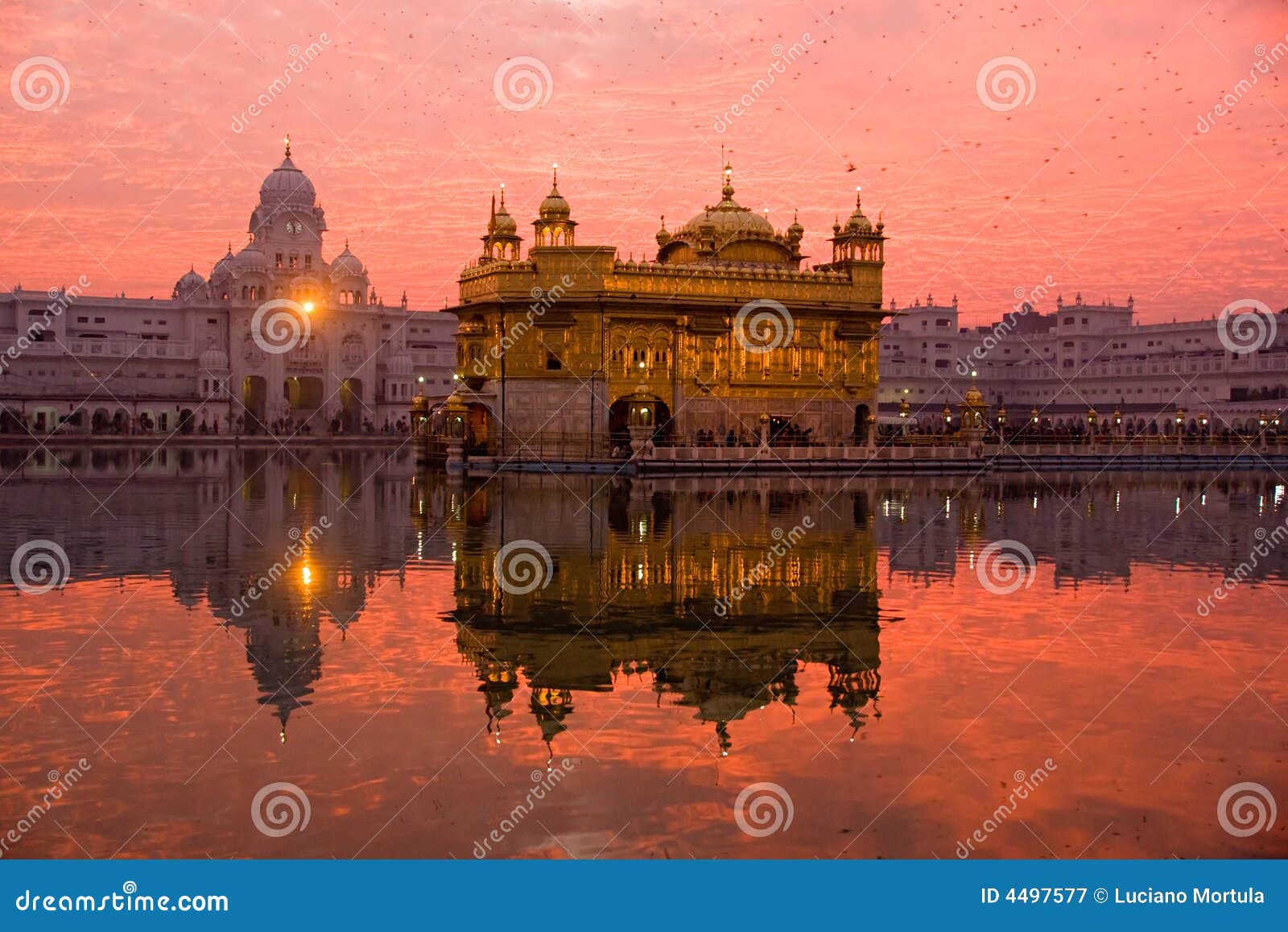 Sunset at Golden Temple. stock image. Image of church - 4497577