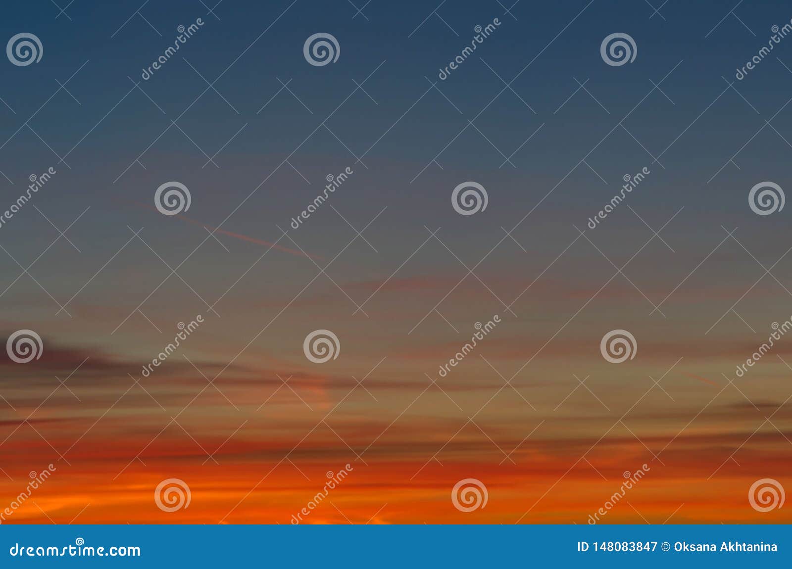Sunset Gradient from Blue To Orange Stock Image - Image of horizontal ...