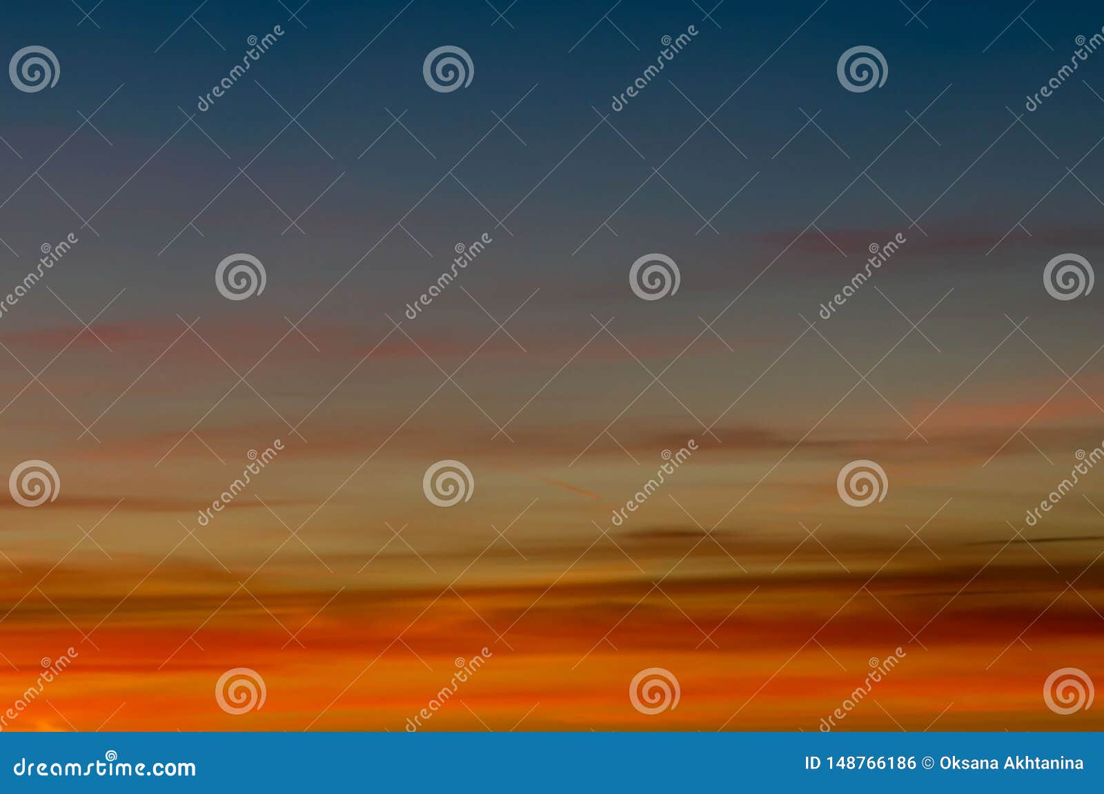 Sunset Gradient from Blue To Orange Stock Photo - Image of light ...