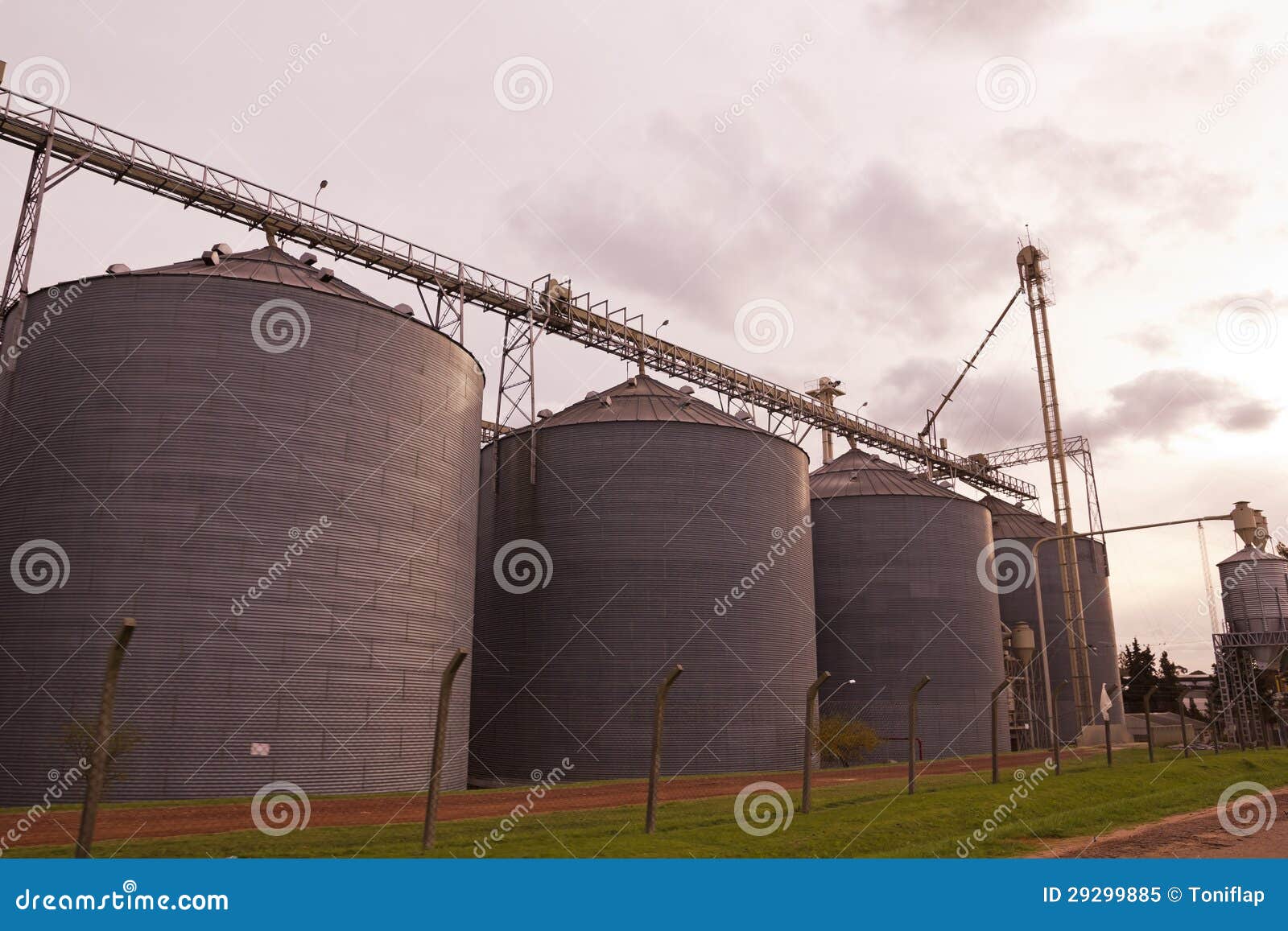 Sunset in Grain stores. stock image. Image of modern - 29299885
