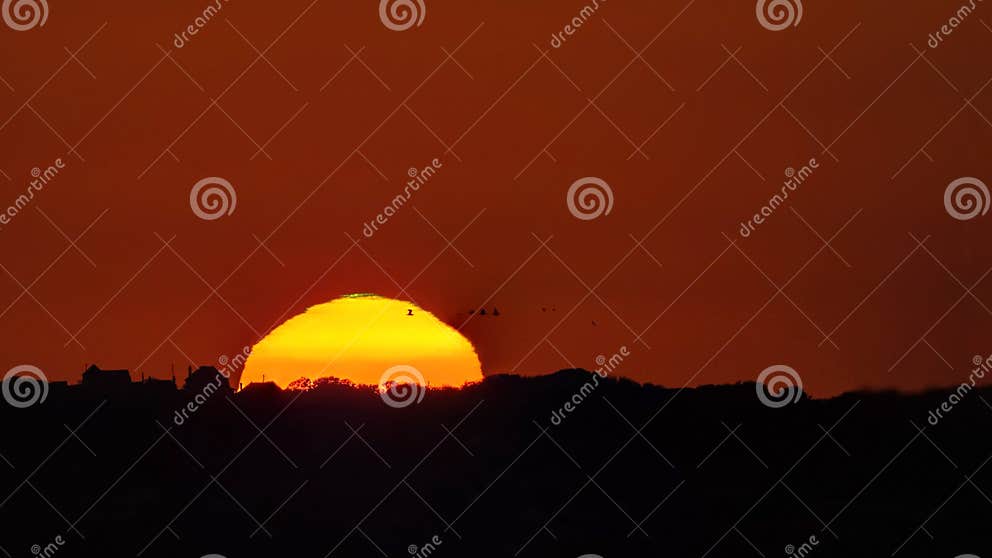 Sunset and Green Flash Over Newhaven Stock Photo - Image of phenomena ...