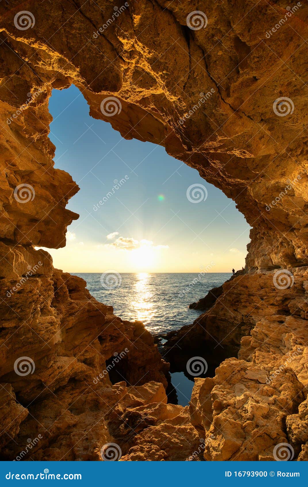 Sunset into grotto stock photo. Image of breeze, leaves - 16793900