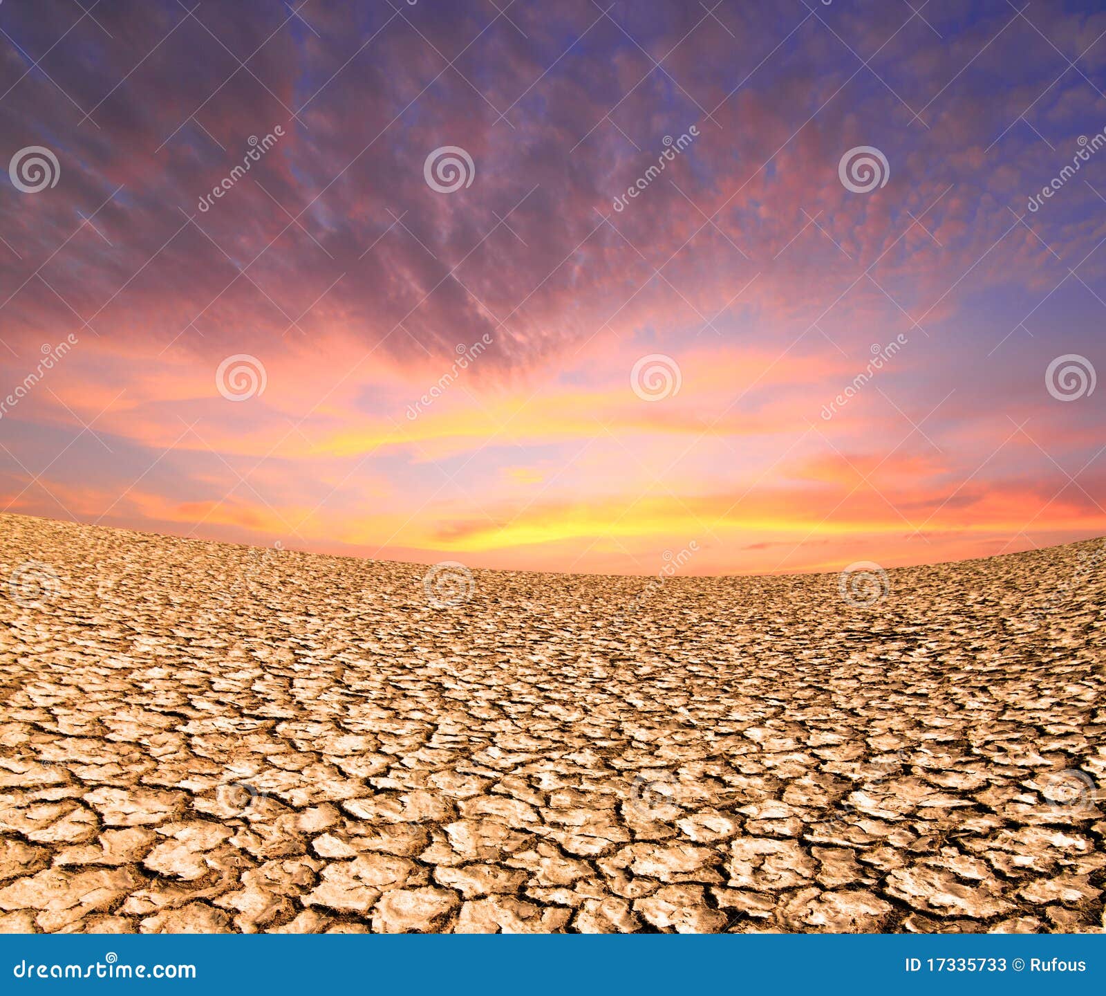 Sunset on the Ground Dried by Dryness Stock Image - Image of dawn, arid ...