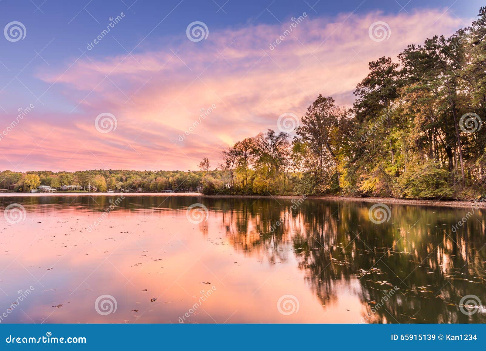 Sunset at Hamilton Lake in Arkansas Stock Image - Image of sunset, lake ...