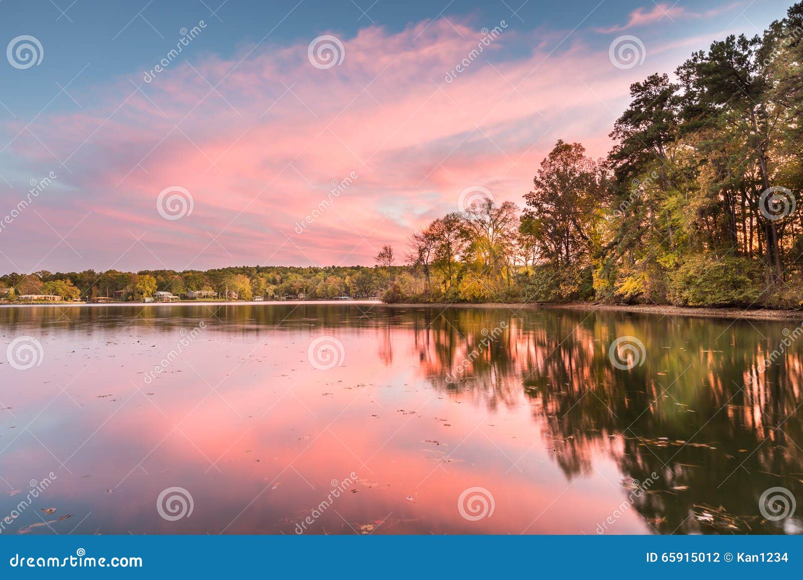 Sunset at Hamilton Lake in Arkansas Stock Photo - Image of arkansas ...
