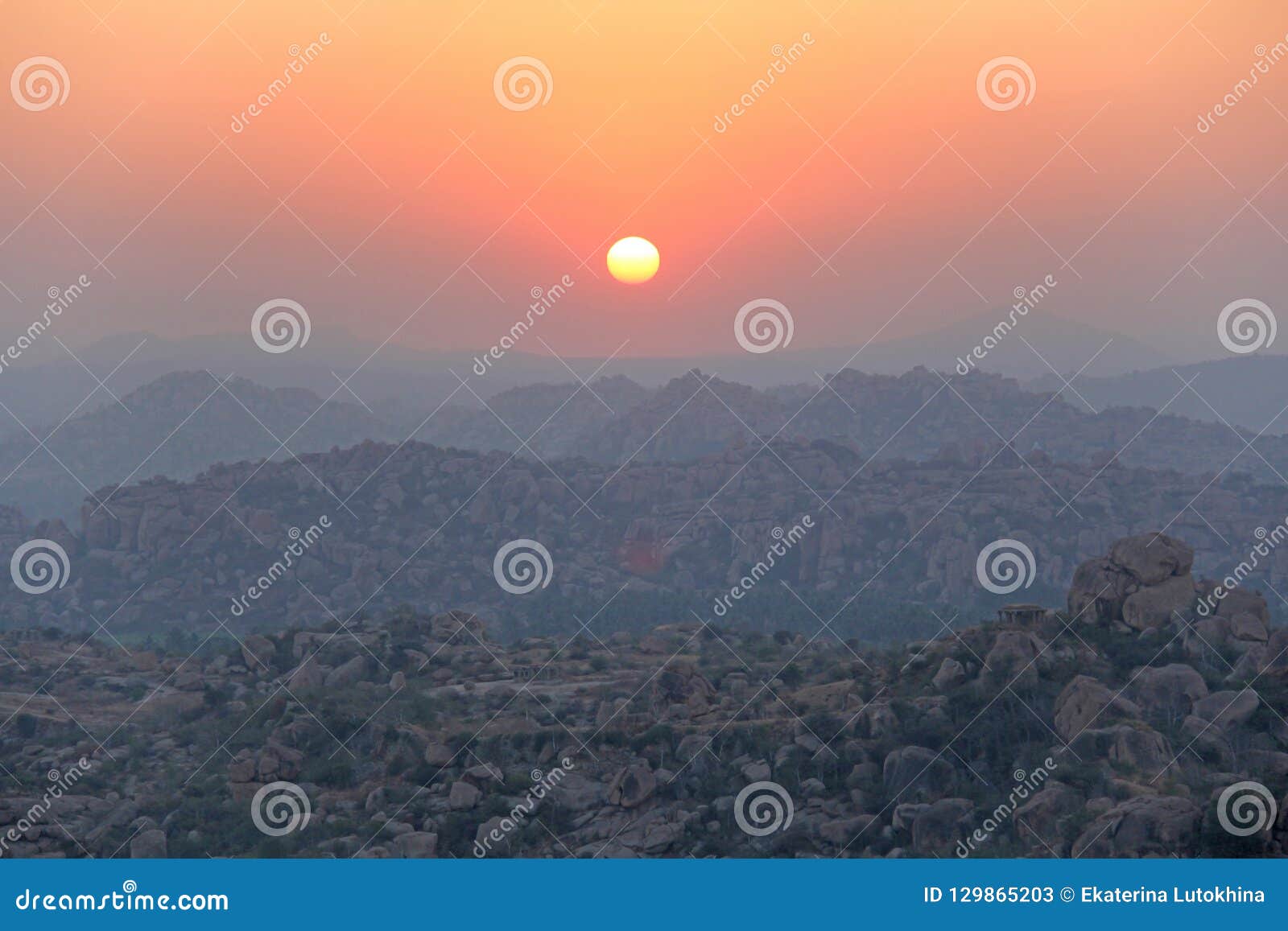 Sunset Hampi. Sunrise Hampi Stock Image - Image of history, ancient ...