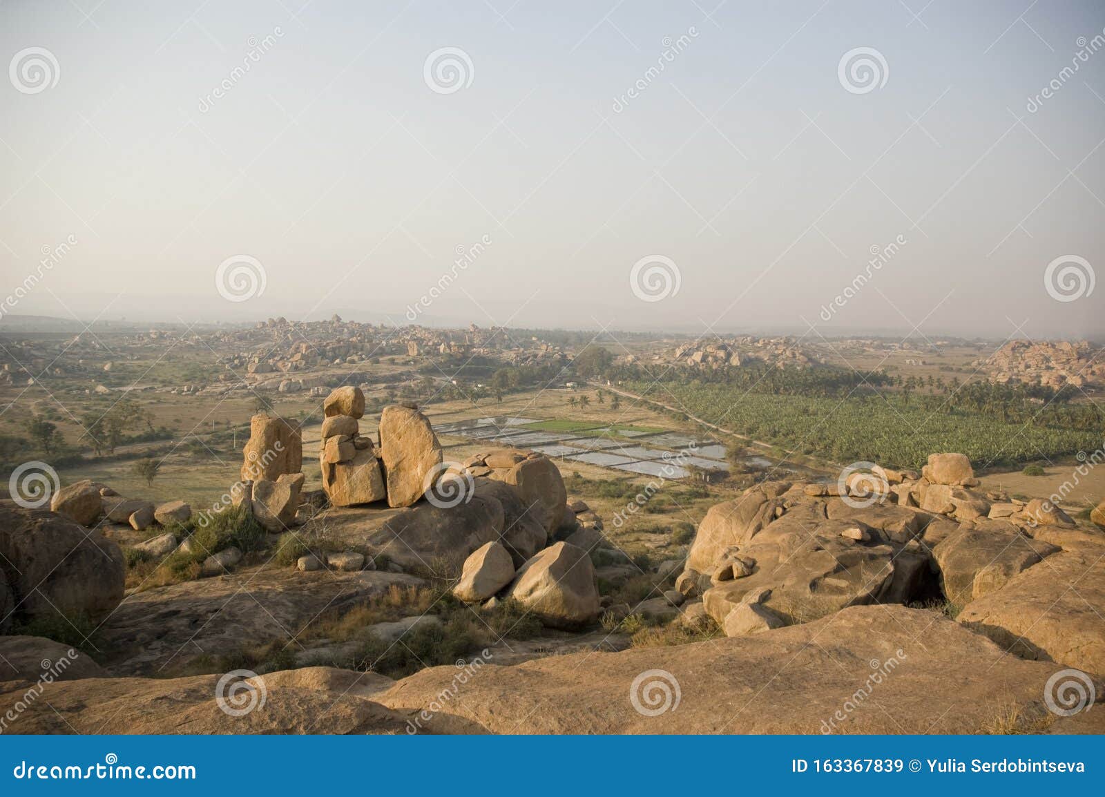 Sunset Hampi. Sunrise Hampi. Beautiful Sunset in the Mountains and ...