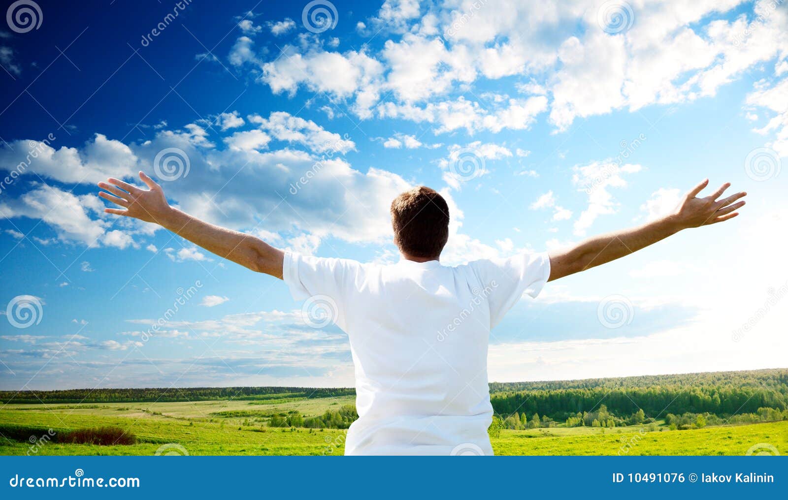 Sunset and happy man stock photo. Image of active, beauty - 10491076