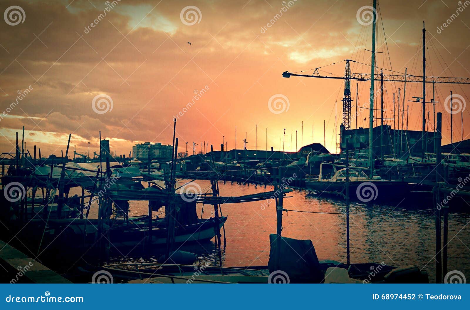 Sunset editorial photography. Image of harbor, landscape - 68974452