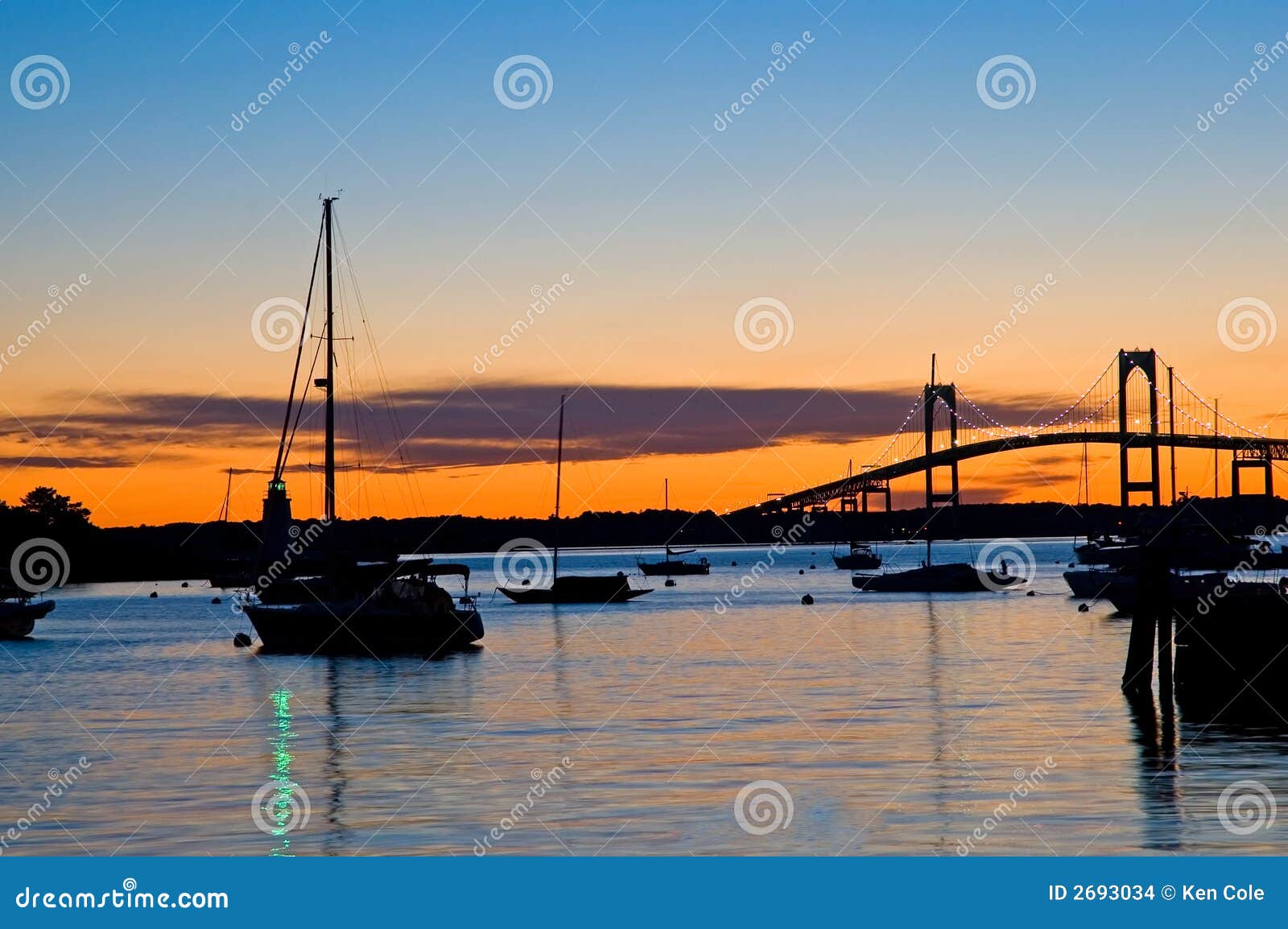 Sunset harbor silhouettes stock photo. Image of quietness - 2693034