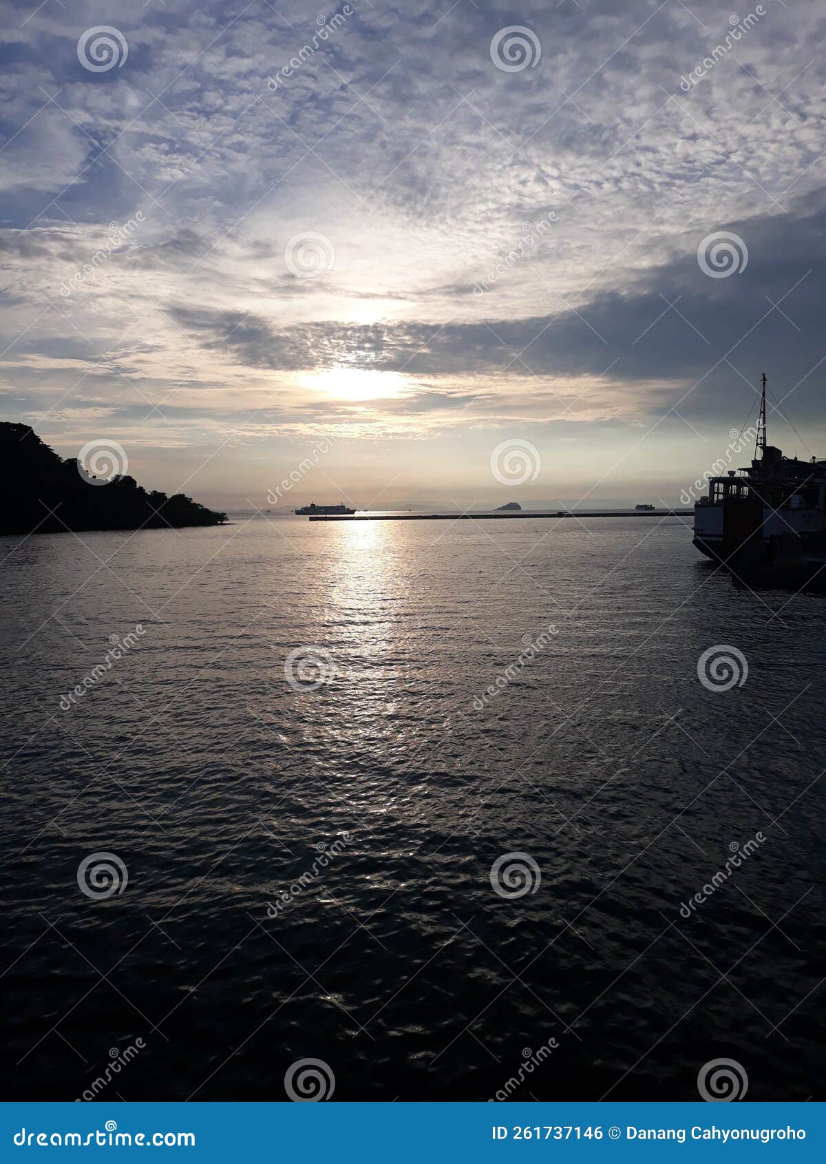 Sunset on the harbour stock photo. Image of night, snow - 261737146