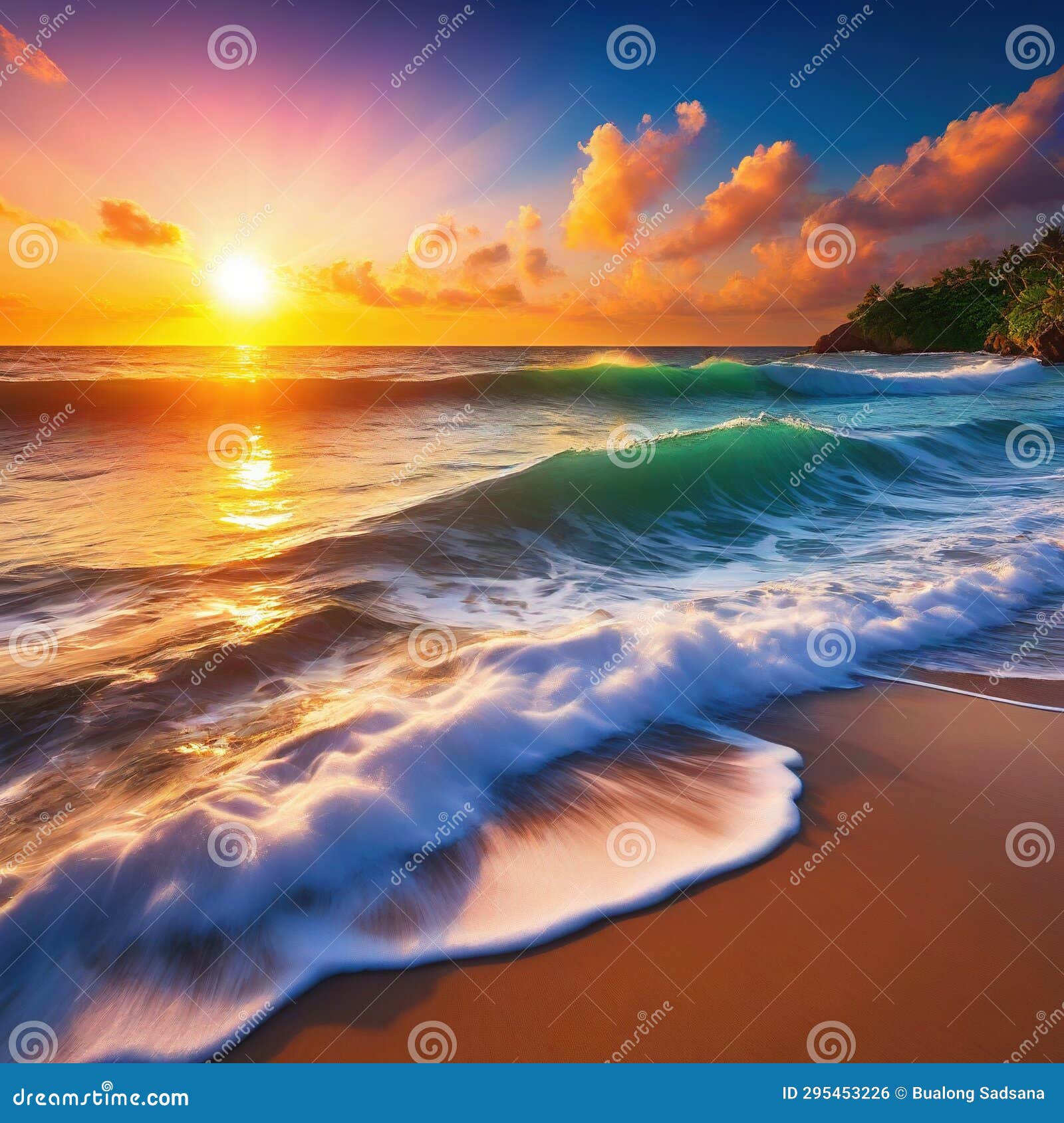 Sunset on the HDRI Created Using Stock Illustration - Illustration of ...