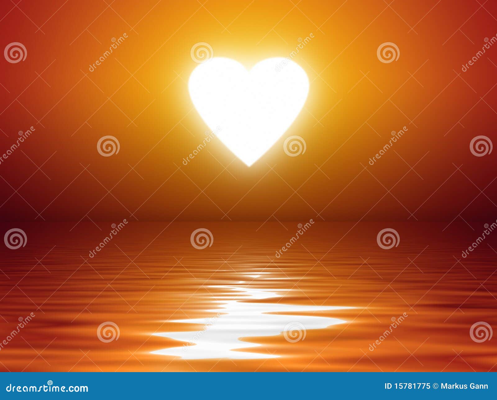 Sunset heart shape stock illustration. Illustration of golden - 15781775