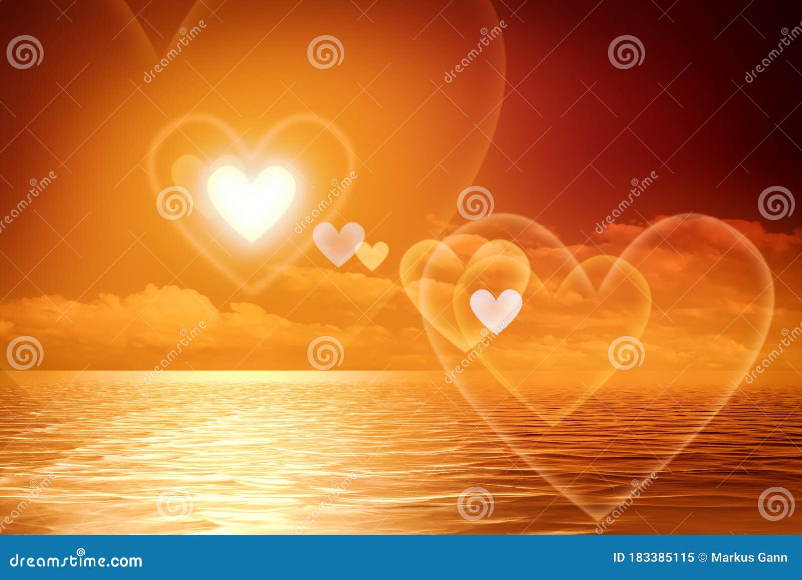 Sunset heart shape stock image. Image of abstract, glossy - 183385115