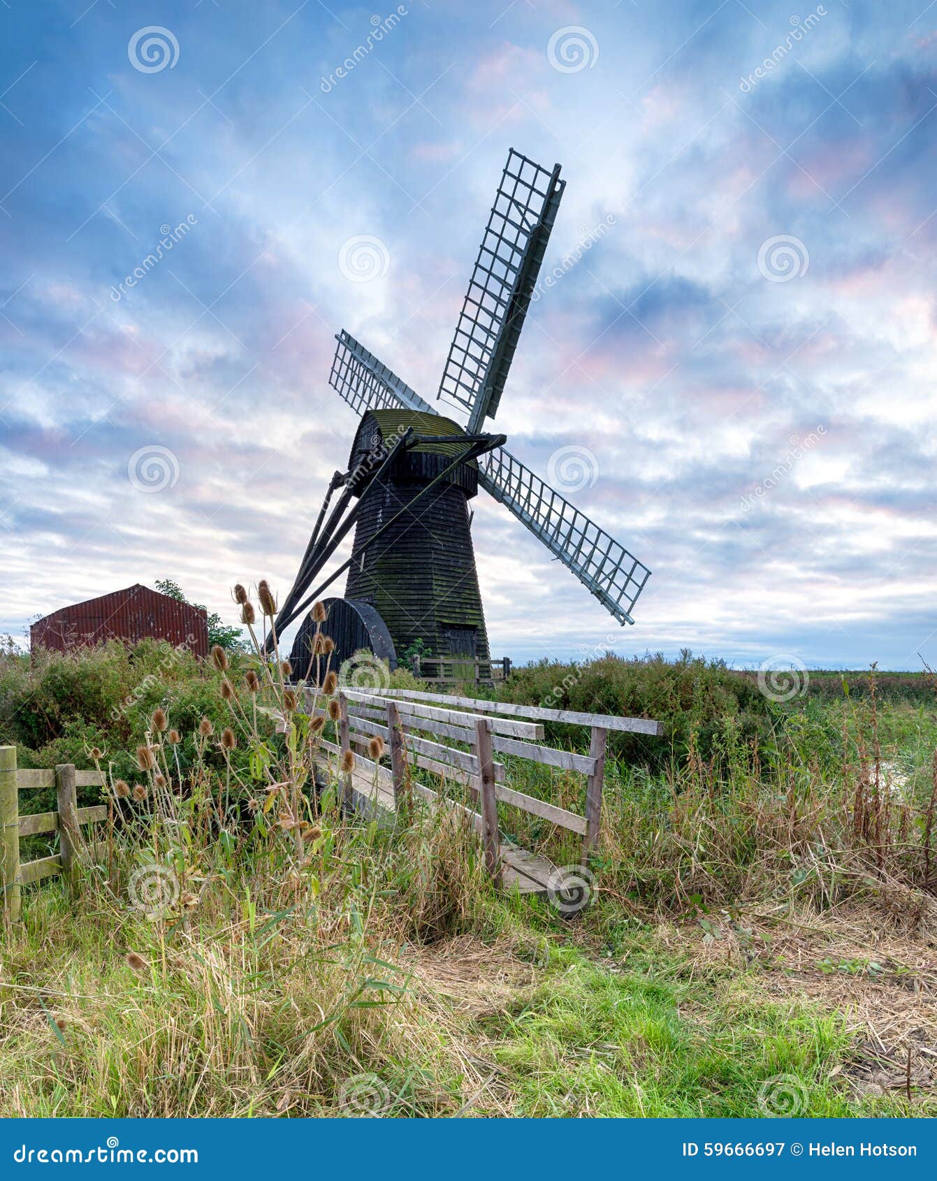 Sunset at Herringfleet Windmill Stock Image - Image of evening, country ...