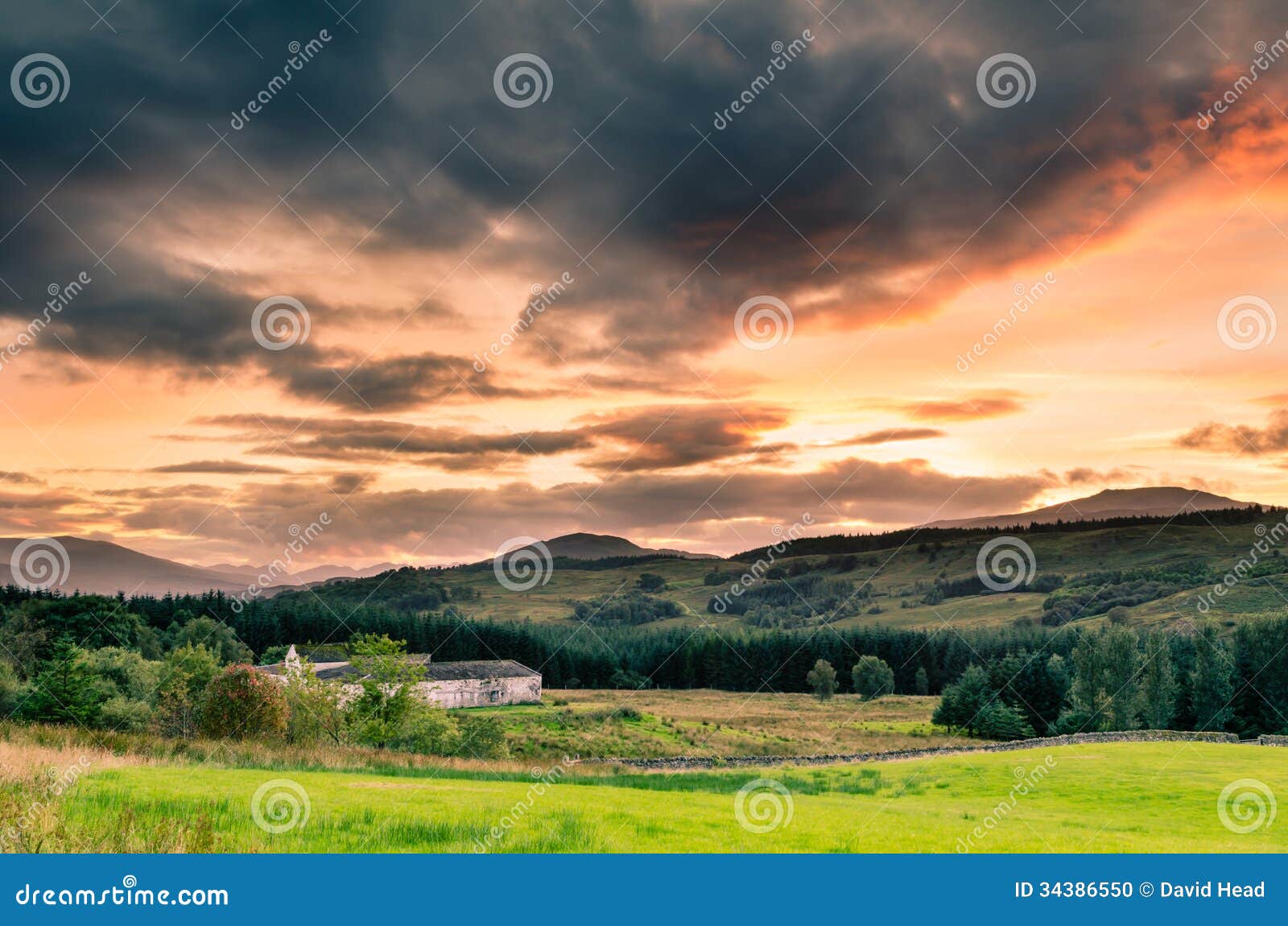 Sunset in the Highlands stock photo. Image of scottish - 34386550