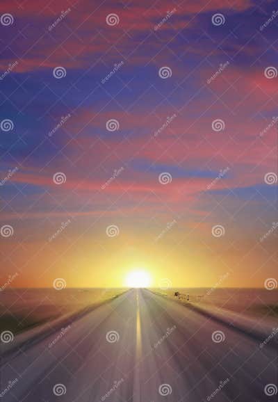 Sunset Highway stock photo. Image of sunset, desert, perspective - 2519902