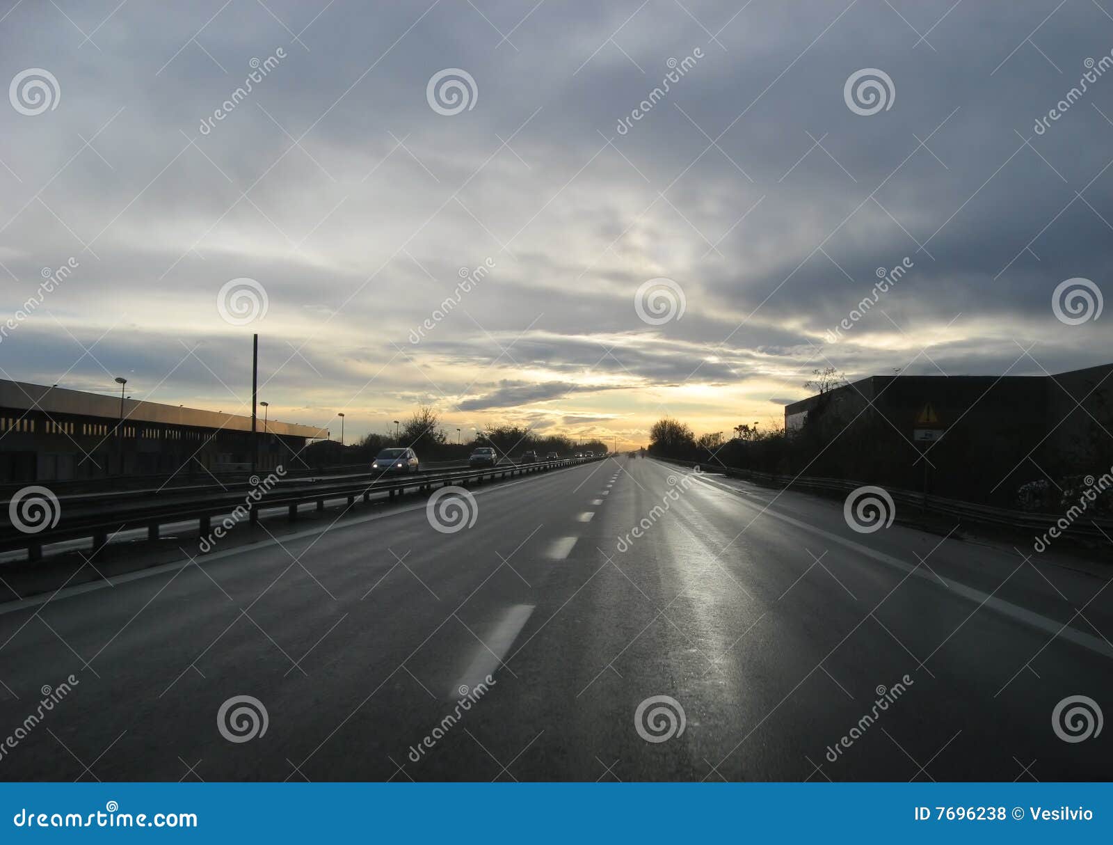 Sunset on highway stock photo. Image of cloud, travel - 7696238