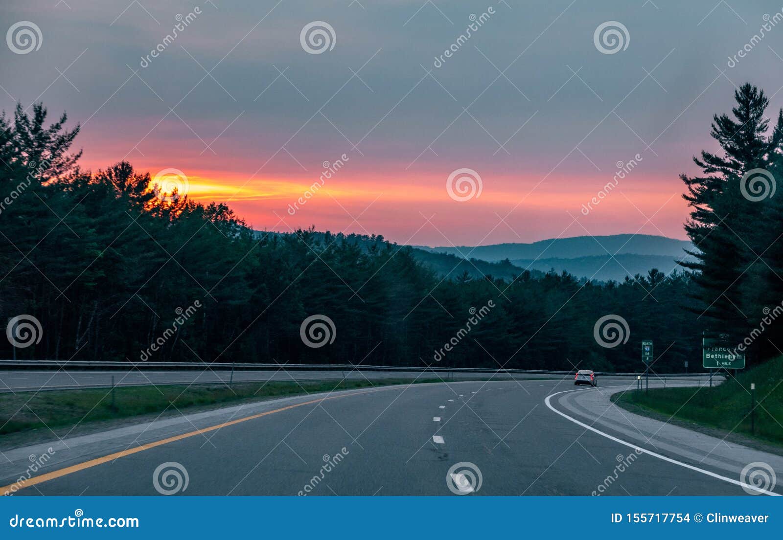Sunset on the Highway stock photo. Image of limit, bauty - 155717754