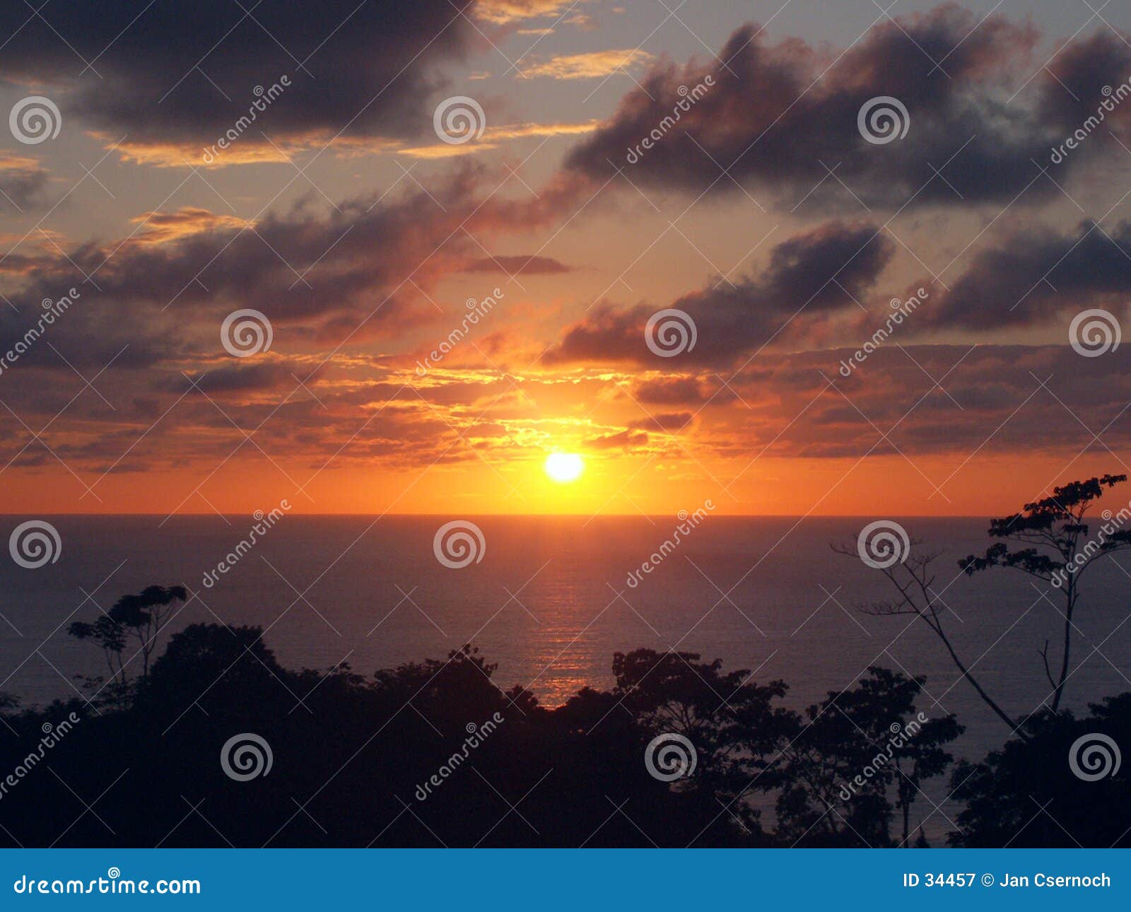 Sunset from the hill stock image. Image of water, clouds - 34457