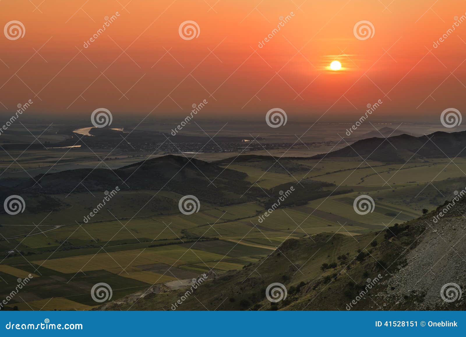 Sunset on a Hill stock image. Image of high, valley, granite - 41528151