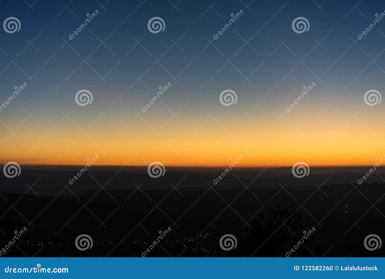 Sunset Horizont Line with Orange Sky Stock Photo - Image of horizon ...