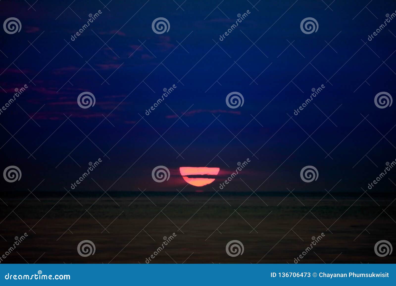 Sunset Horizontal Line Sea Evening Night Sky Stock Image - Image of ...