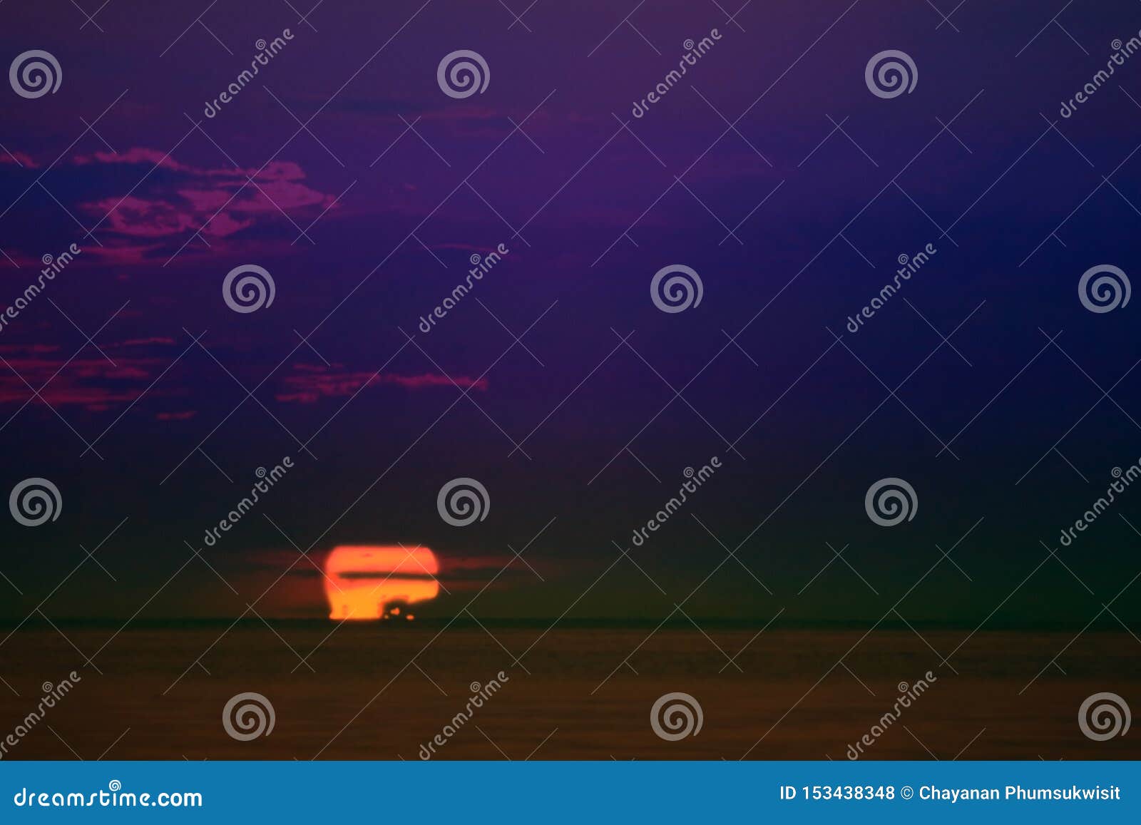 Sunset on Horizontal Line Sea Evening Night Sky Stock Photo - Image of ...