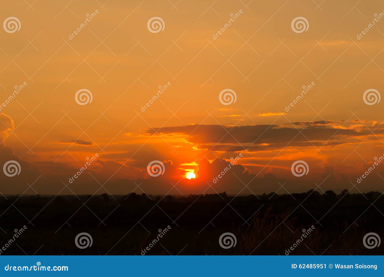 The Sunset with Hot Color Tone Stock Image - Image of happy, landscape ...