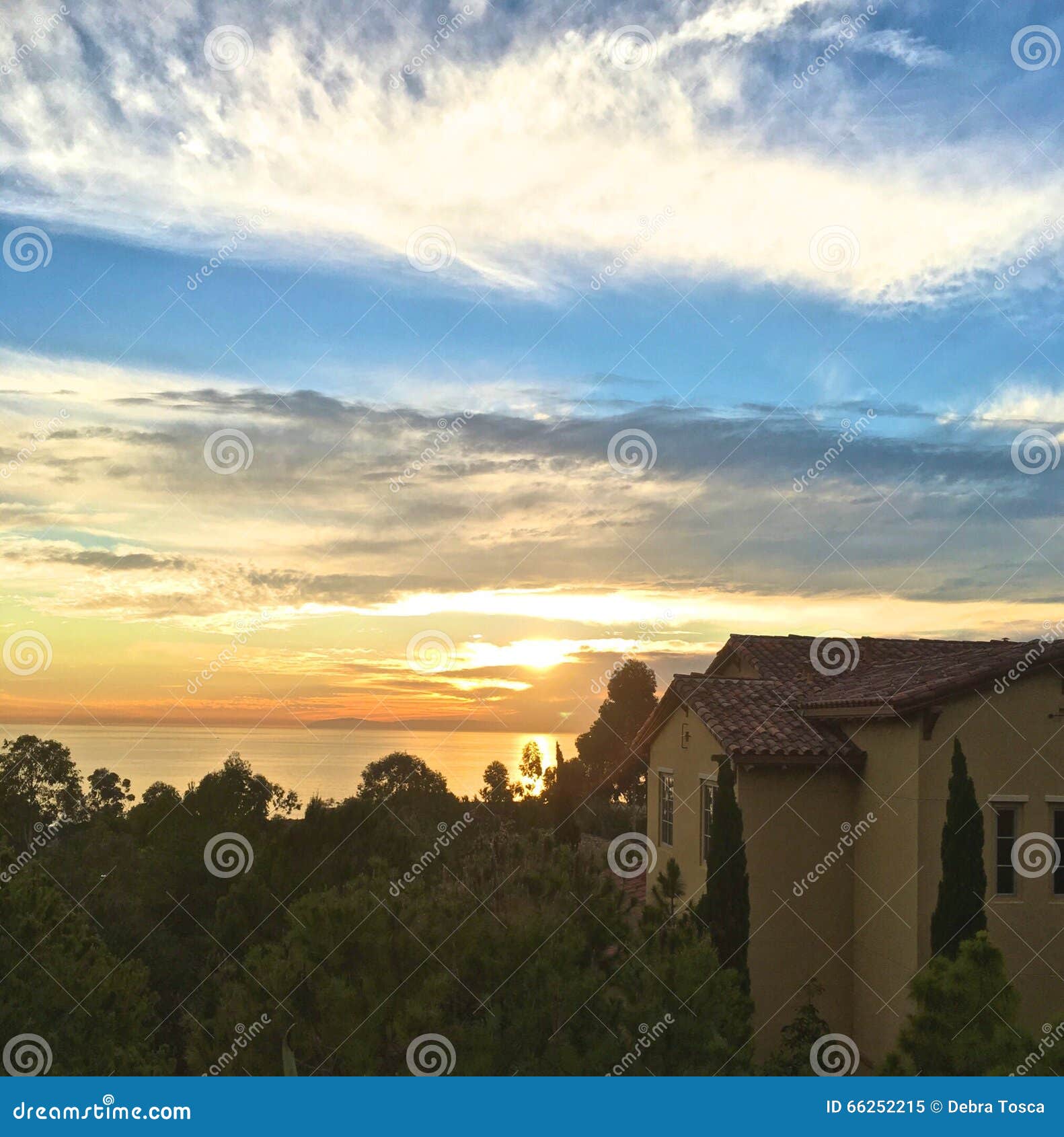 Sunset house stock image. Image of ocean, mediterranean - 66252215