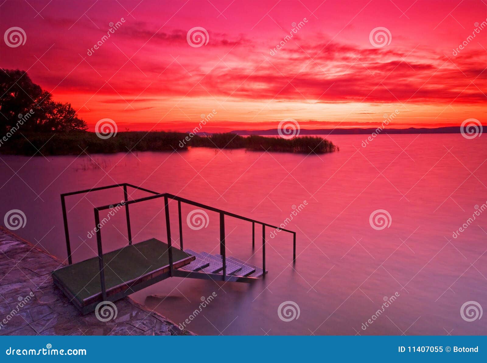 Sunset in Hungary Lake Balaton Stock Image - Image of pathway, holiday ...