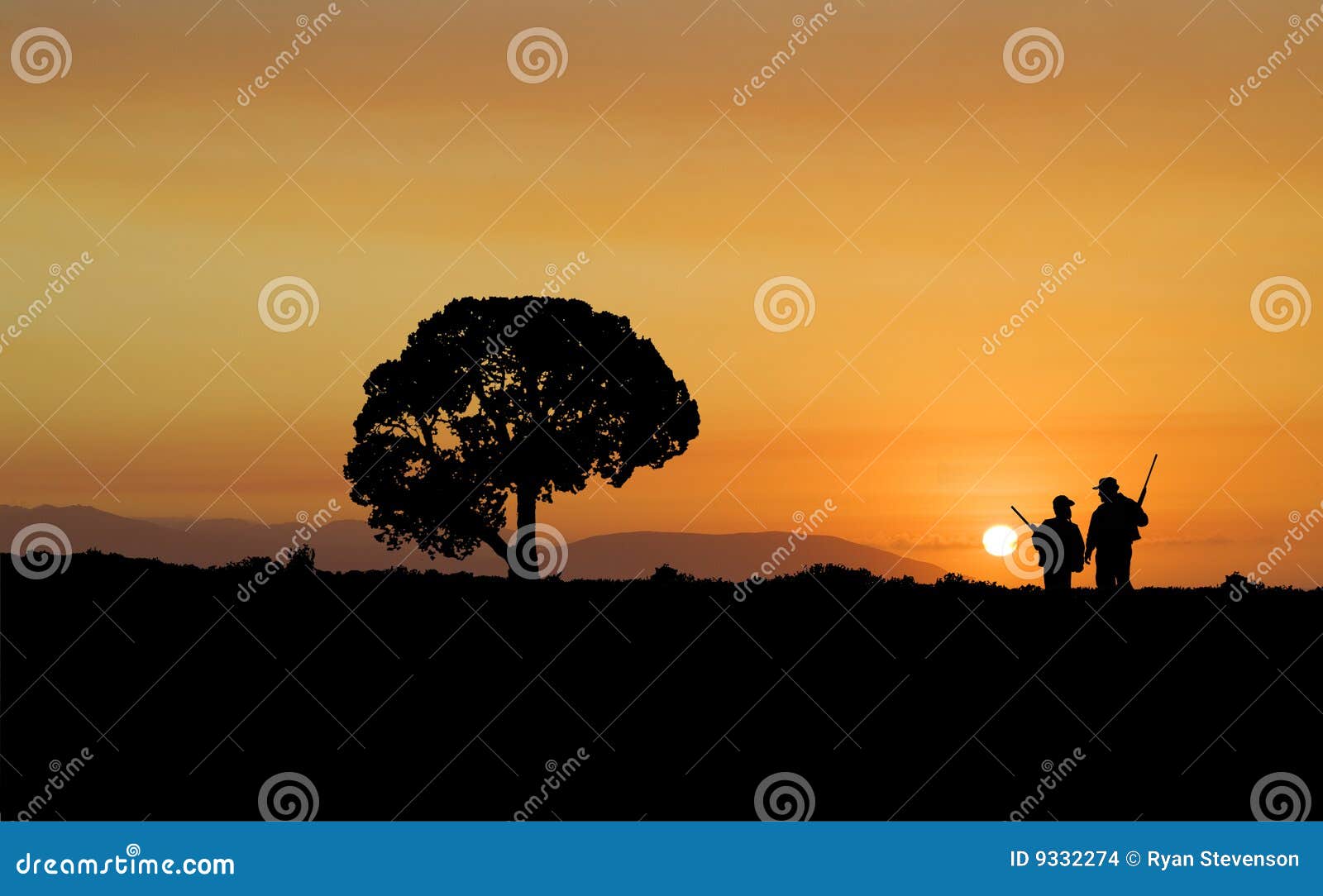 Sunset Hunting stock photo. Image of family, male, recreational - 9332274