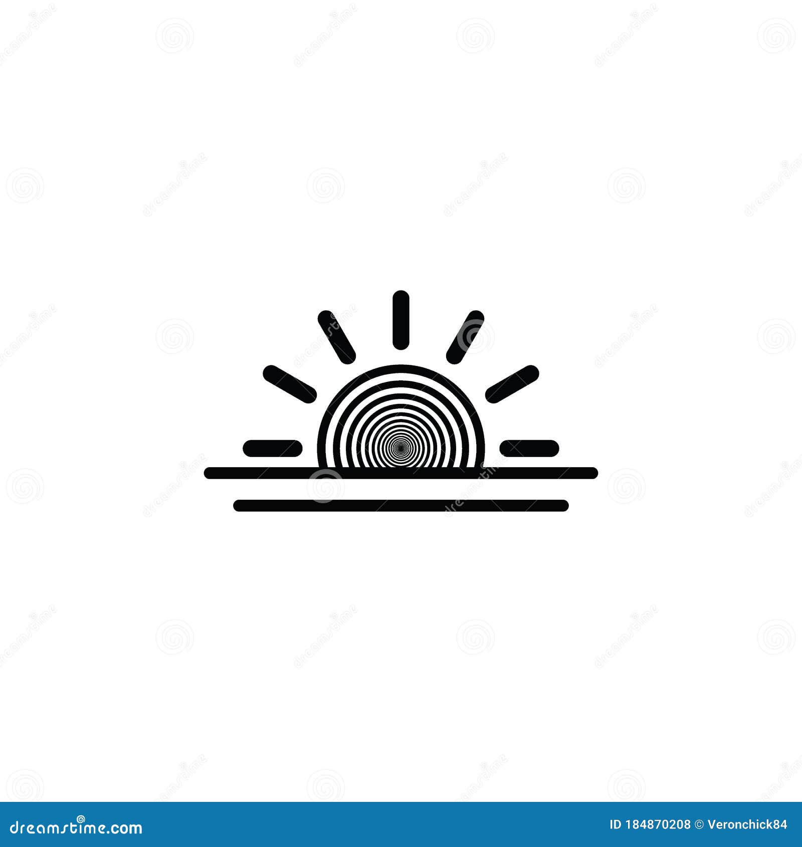 Sunset Icon, Sunrise Icon. Weather Symbol Black Vector Stock Vector ...