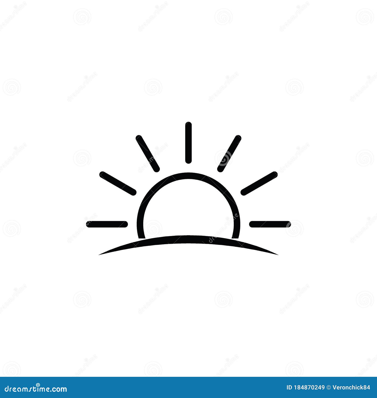 Sunset Icon, Sunrise Icon. Weather Symbol Black Vector Stock Vector ...