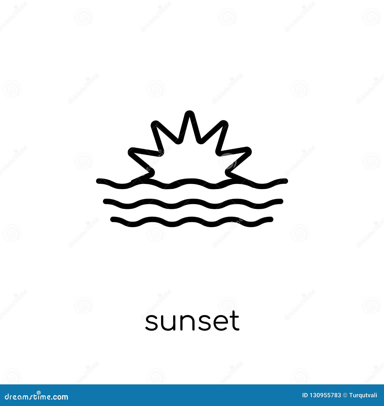 Sunset Icon. Trendy Modern Flat Linear Vector Sunset Icon on White ...