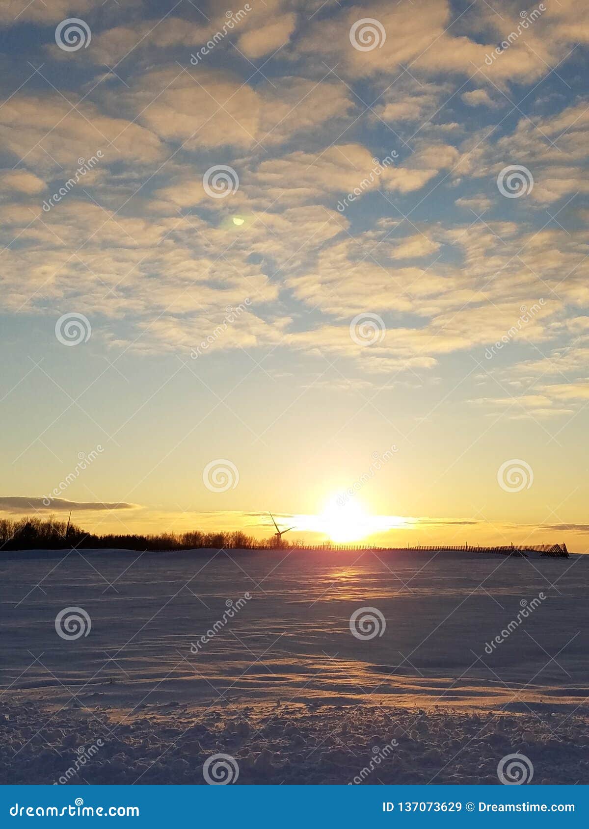 Sunset Illuminates the Snow Stock Image - Image of sunset, beauty ...