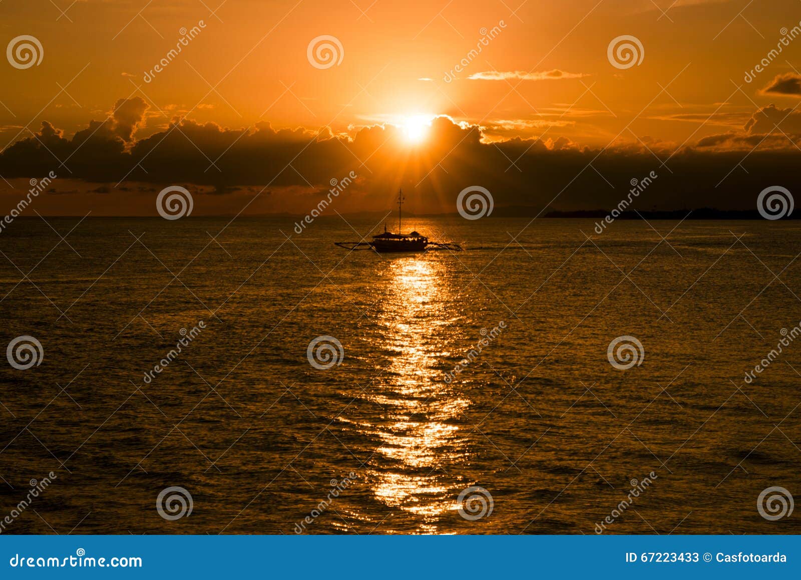 Sunset in Iloilo stock image. Image of sail, boracay - 67223433
