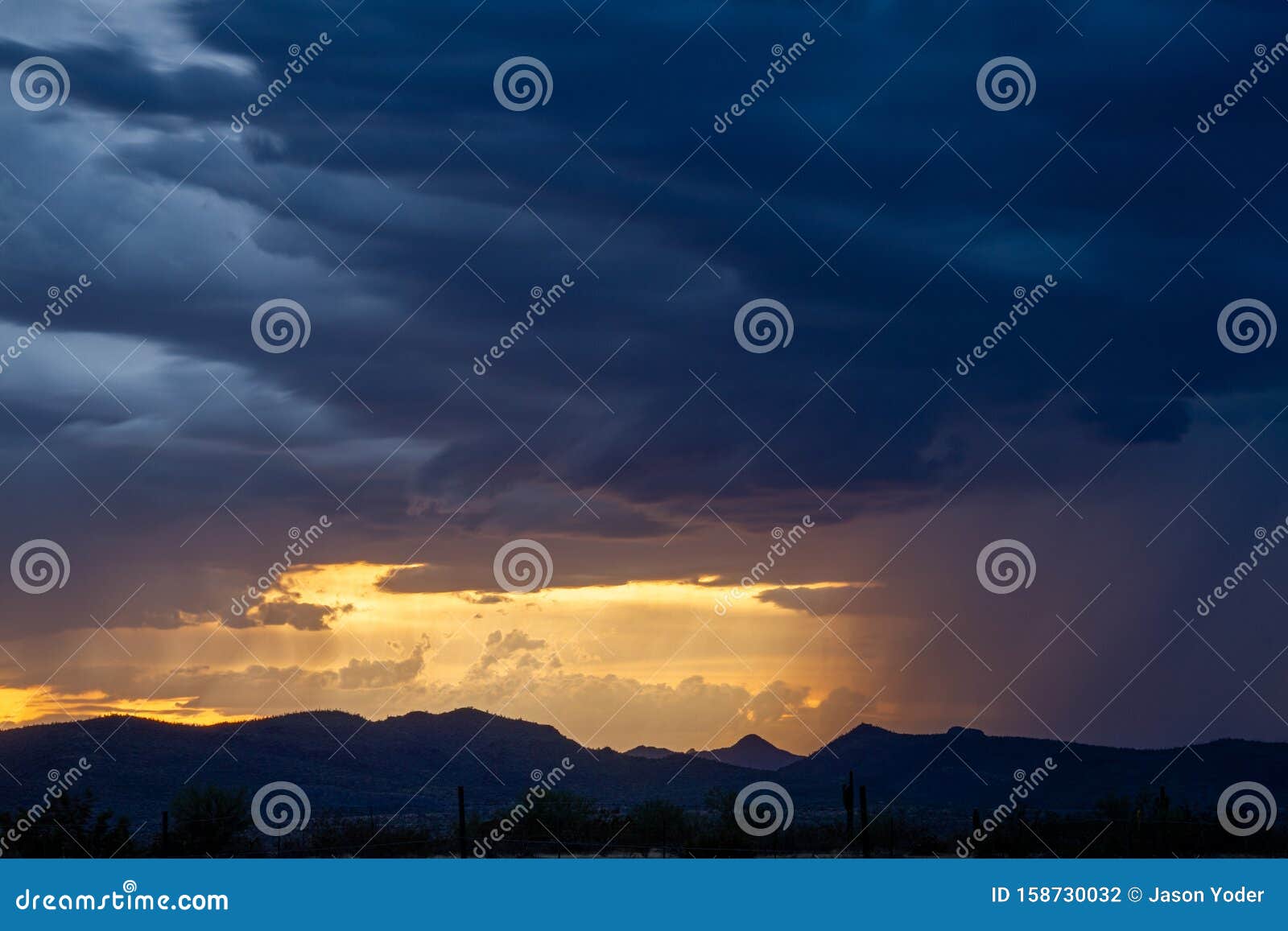 A Sunset Image of a Monsoon Stock Photo - Image of summer, cloud: 158730032