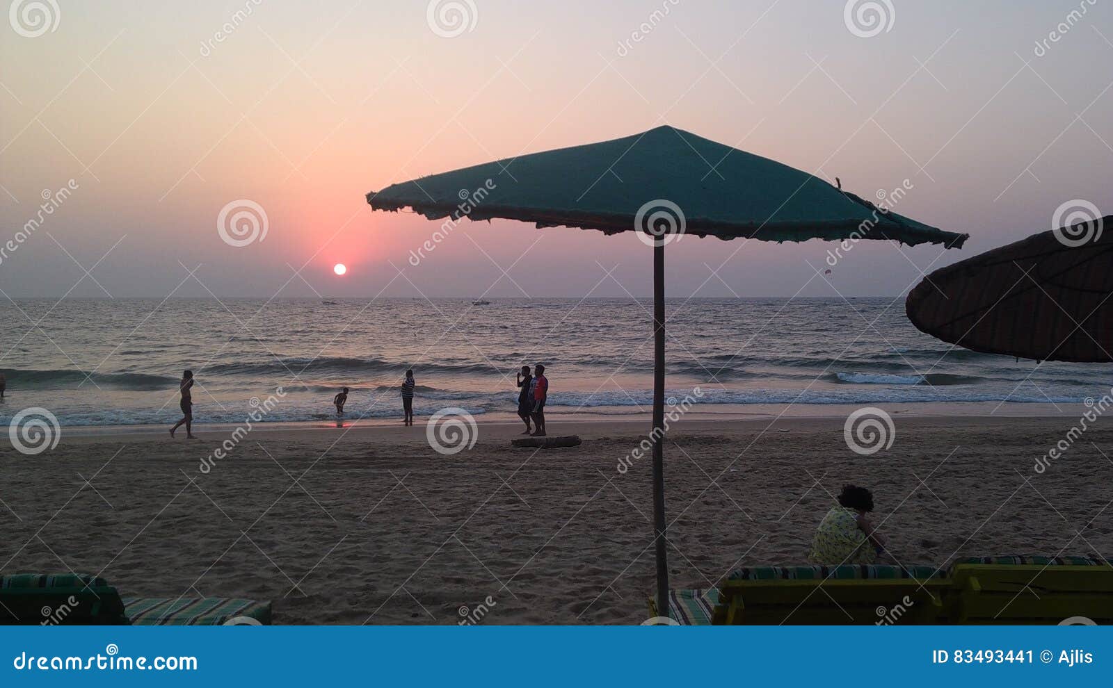 Sunset in India stock image. Image of people, vacation - 83493441