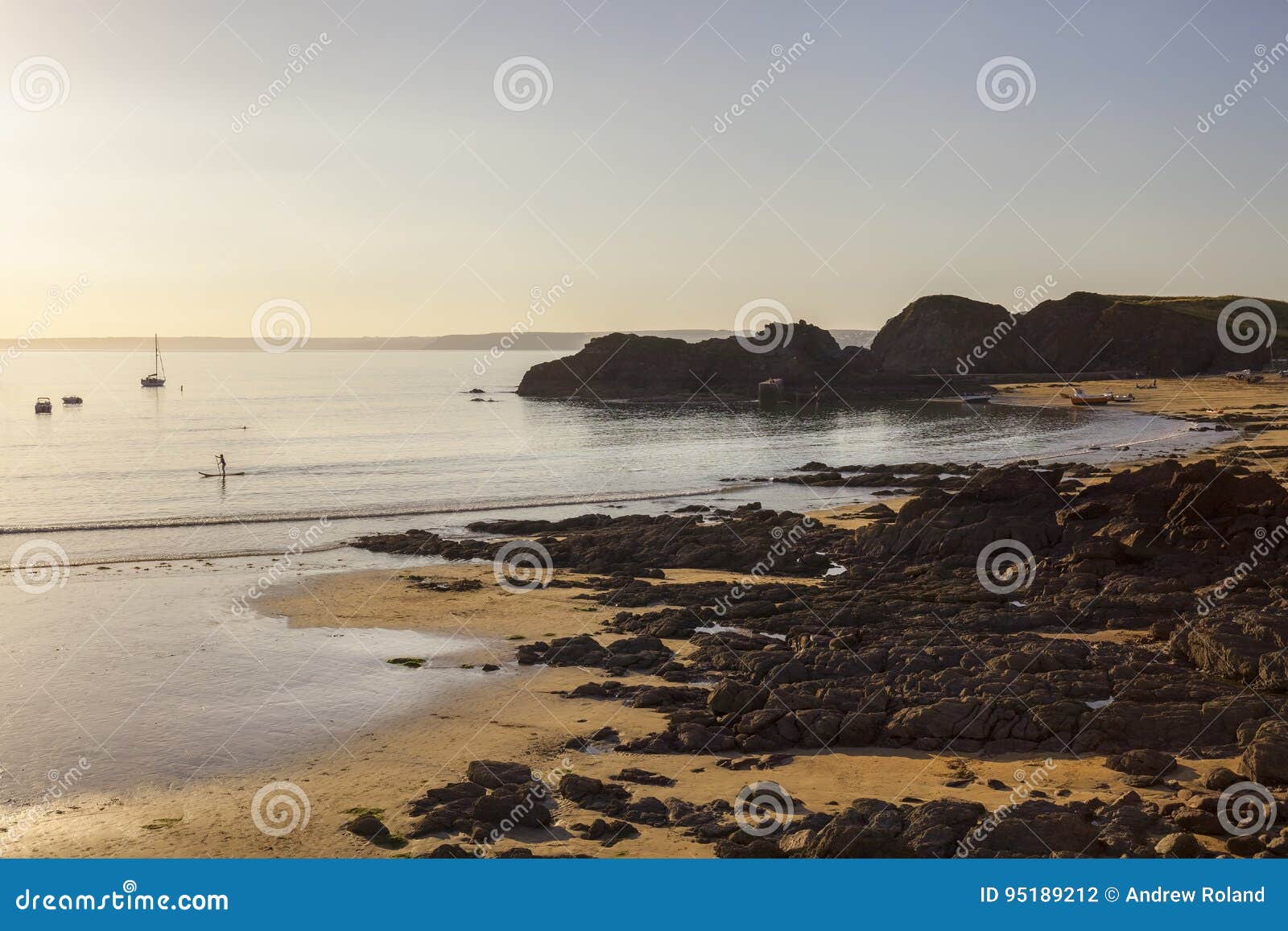 Sunset at Inner Hope, Hope Cove, Devon, England Stock Photo - Image of ...