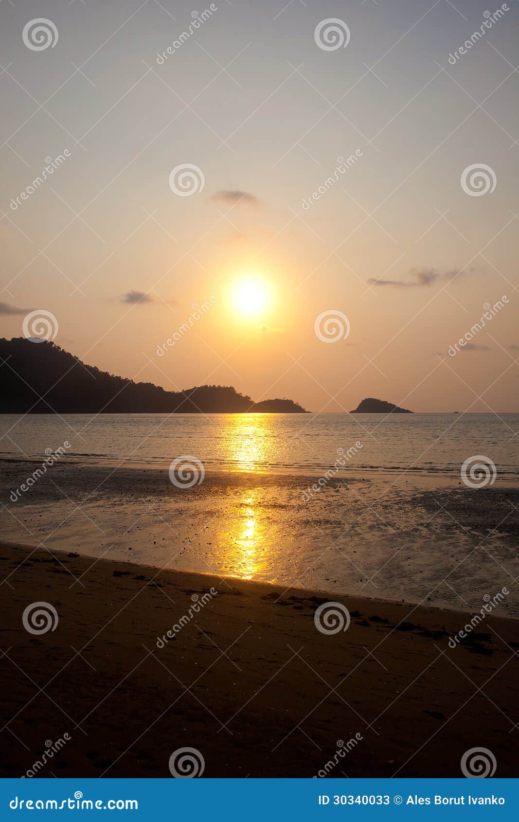 Sunset on Island at the Beach Stock Image - Image of water, view: 30340033