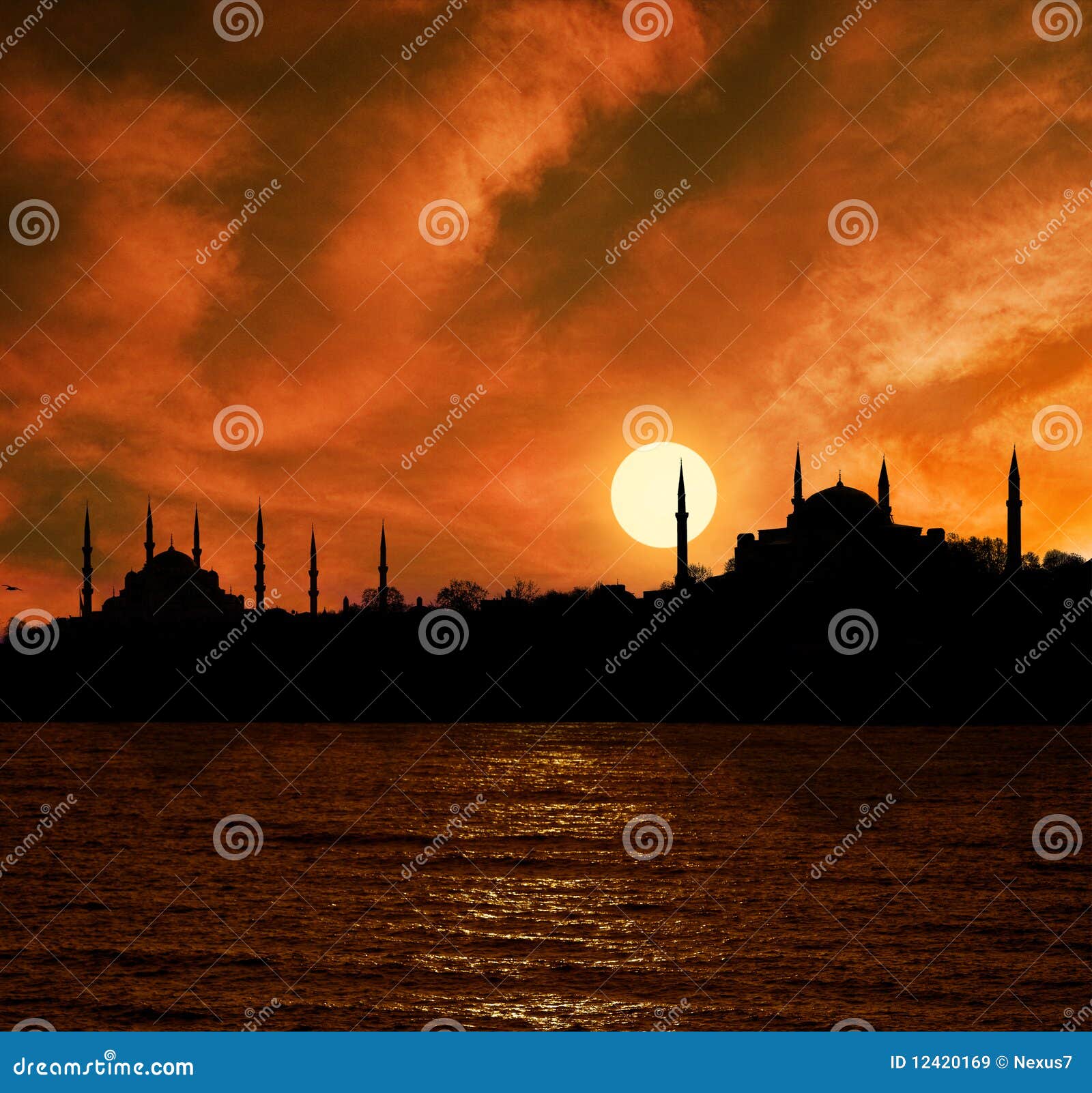 Sunset in Istanbul stock image. Image of dome, nature - 12420169